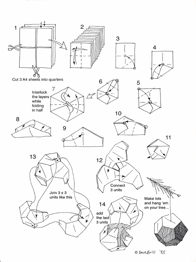 Dodecahedron Structure Origami Modular | PDF
