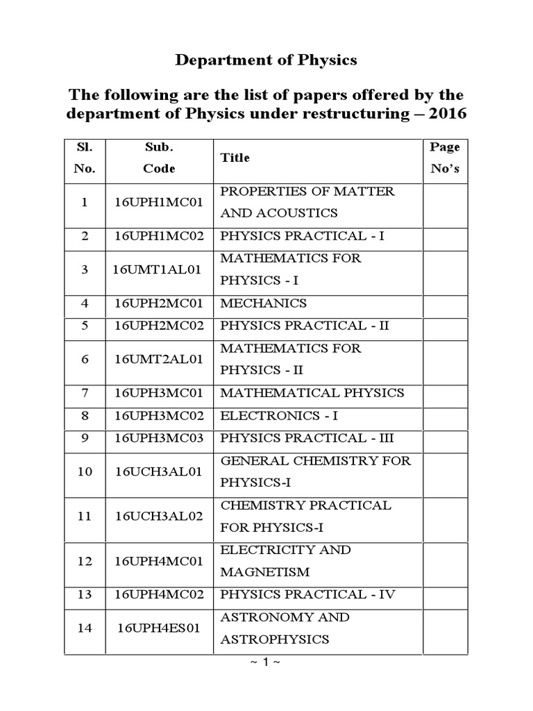 Physics - Syllabus PDF | PDF | Schrödinger Equation | Rotation Around A ...
