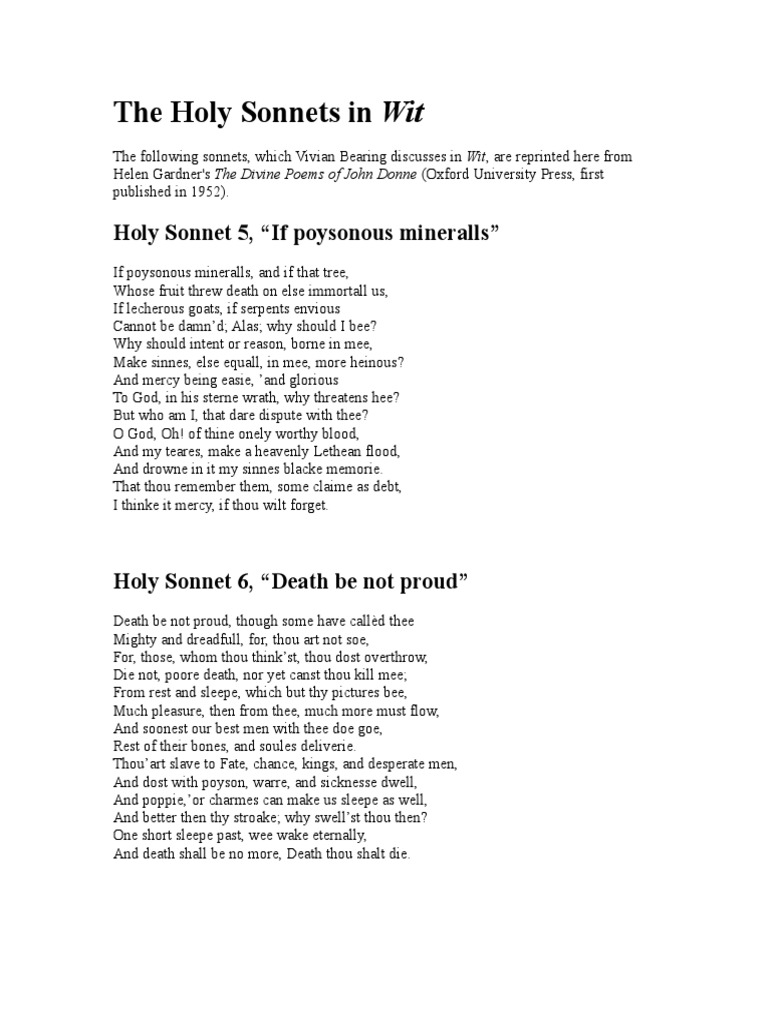 John Donne's Holy Sonnets Analysis | PDF