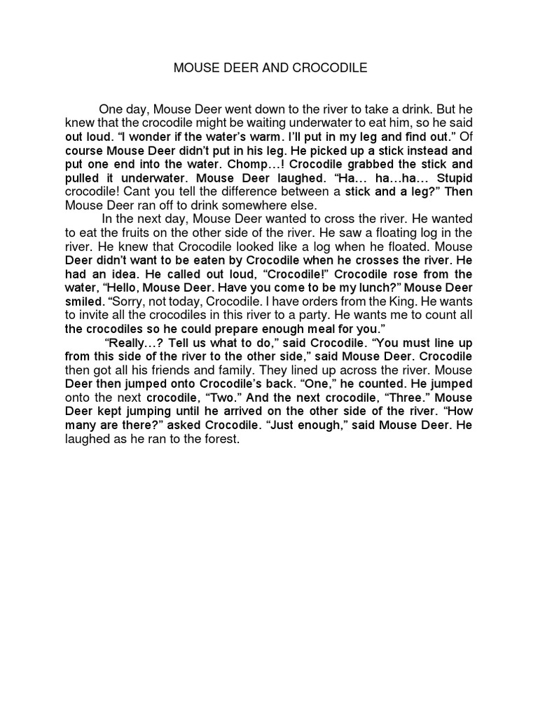 Mouse Deer and Crocodile | PDF
