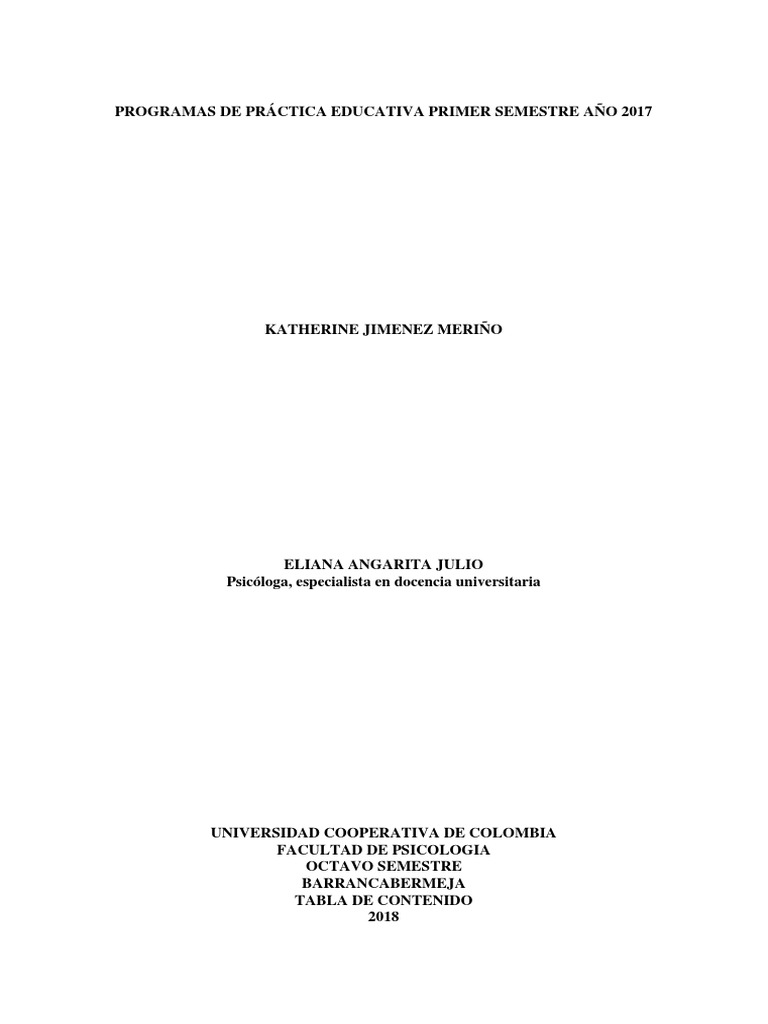 Informe Inicial de Prácticas Cemm | PDF | Educación de la primera infancia | Evaluación