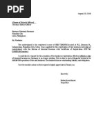 Letter Request For Closure of Business - BIR | PDF