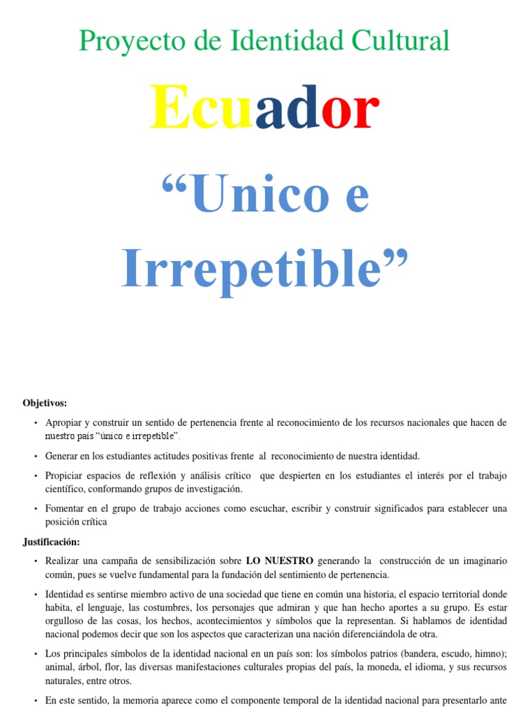 Proyecto de Identidad Cultural | PDF | Los símbolos | Science