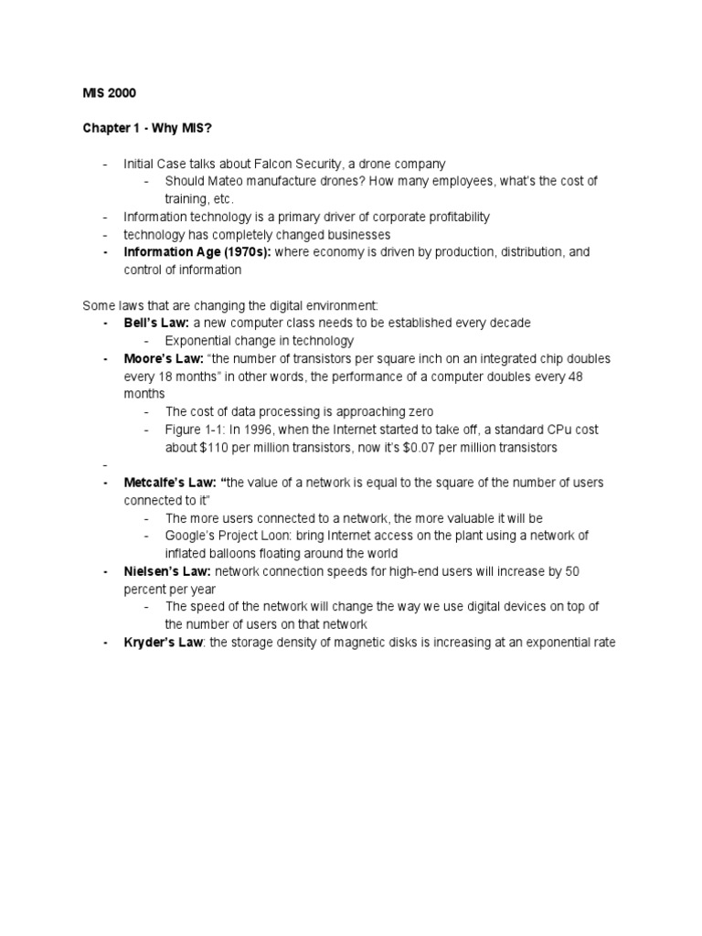 Using MIS Chapter 1 Summary | PDF | Information System | Information Technology