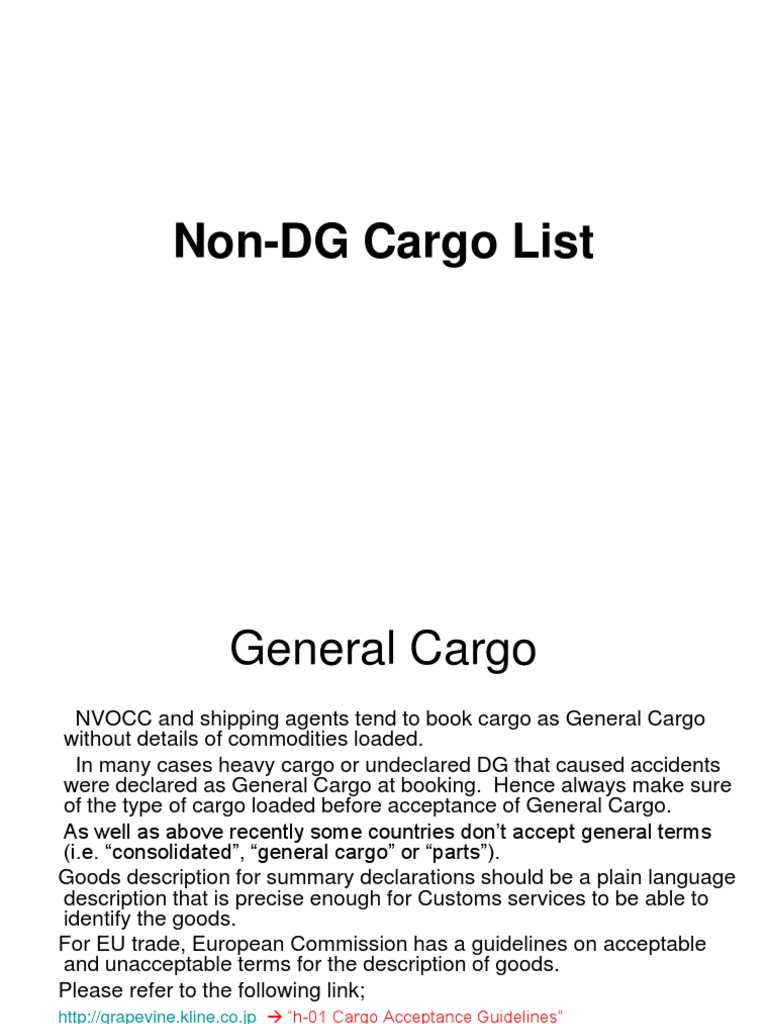 General Cargo Acceptance Guidelines PDF | PDF | Cargo | Radiology
