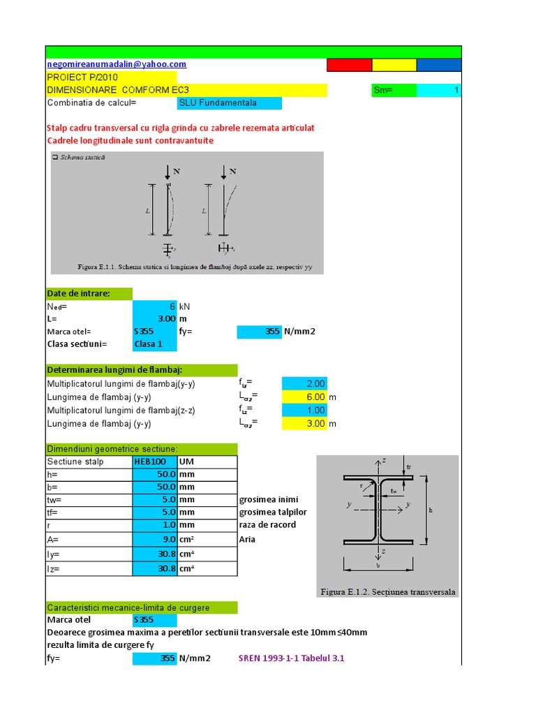 Calcul Stalp Metalic Individual Eurocod | PDF