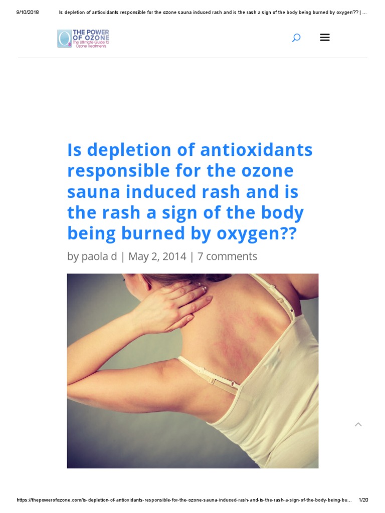 Is Depletion of Antioxidants Responsible For The Ozone Sauna Induced ...