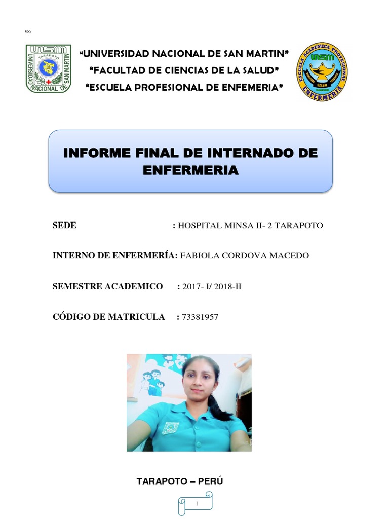 Informe de Internado | PDF | Enfermería | Hospital y clinica