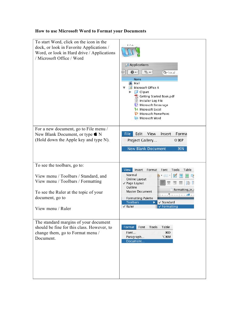 Formatting in Word | PDF