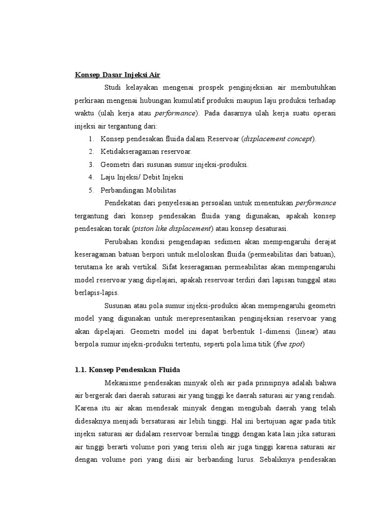 Konsep Dasar Injeksi Air | PDF