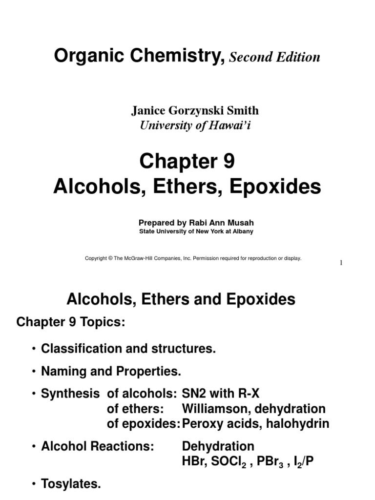 Organic Chemistry,: Alcohols, Ethers, Epoxides | PDF | Ether | Alcohol