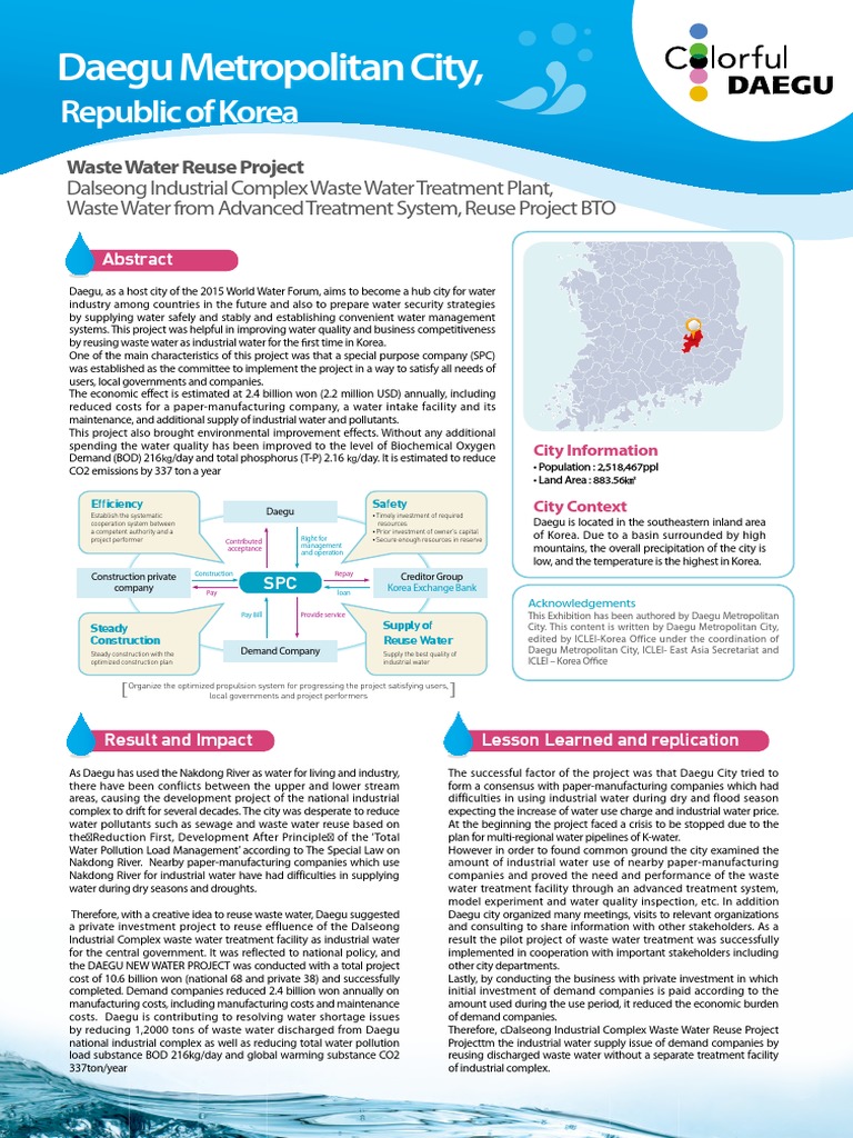 Republic of Korea: Daegu Metropolitan City | PDF | Wastewater | Water ...