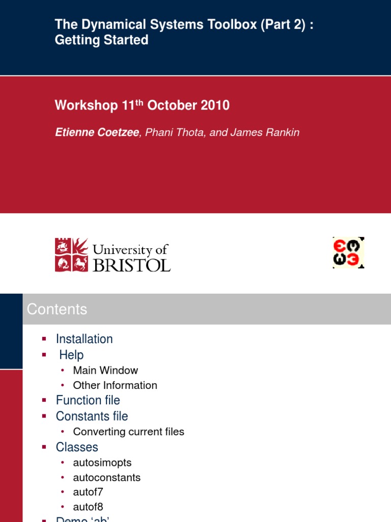 The Dynamical Systems Toolbox (Part 2) : Getting Started: Etienne ... The Dynamical Systems Toolbox (Part 2) : Getting Started: Etienne ...
