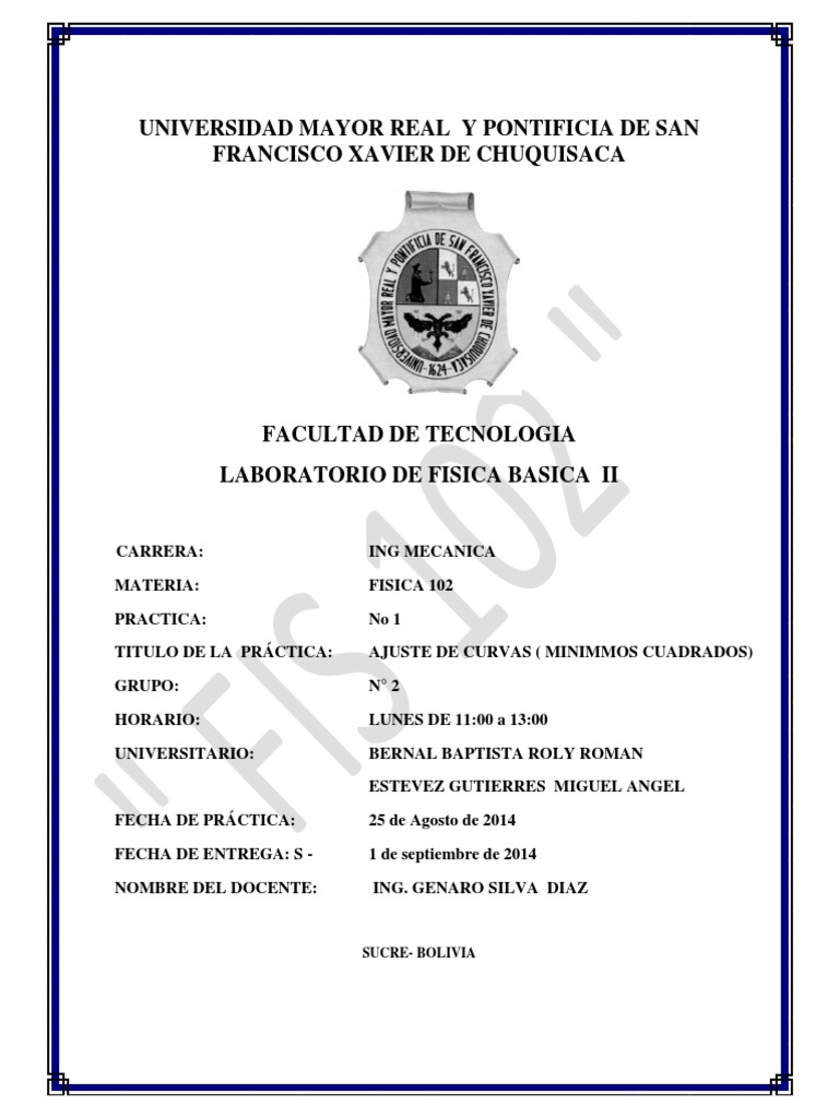 Caratula Laboratorio Fis 102 | PDF