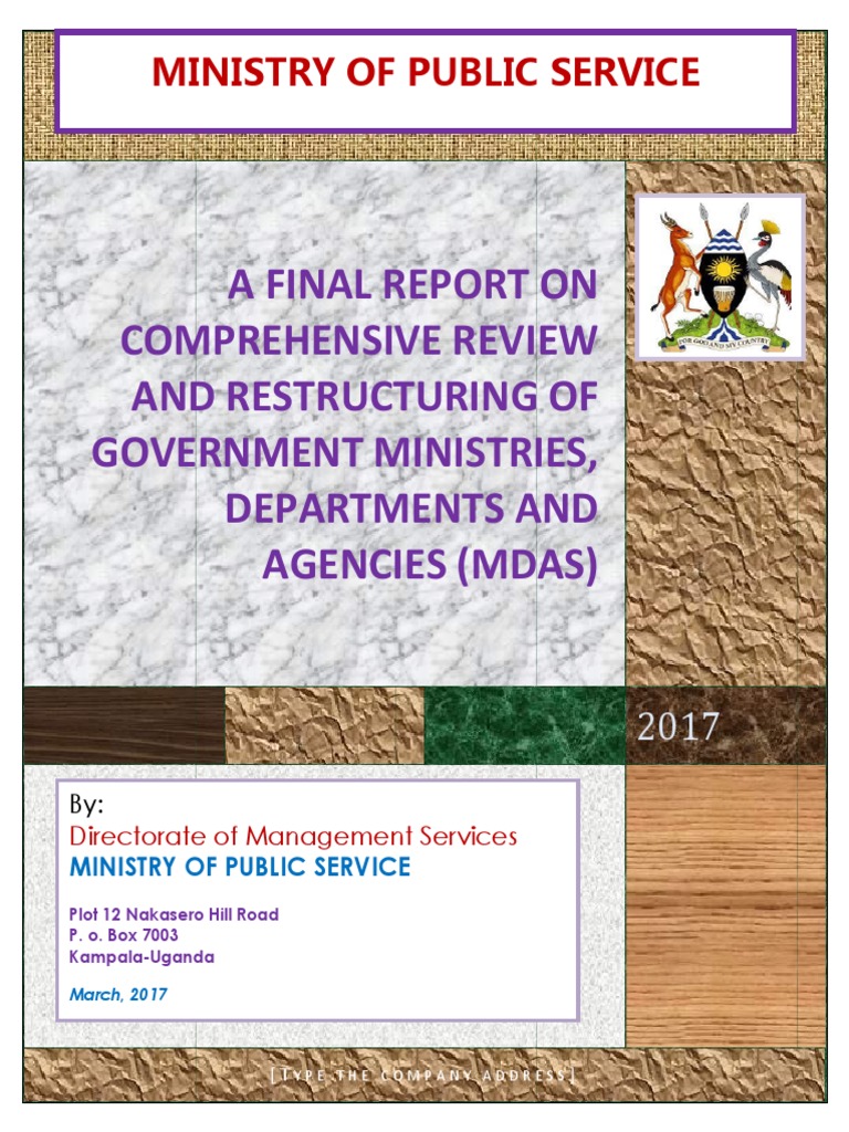 Report On Comprehensive Review and Restructuring of Government ...