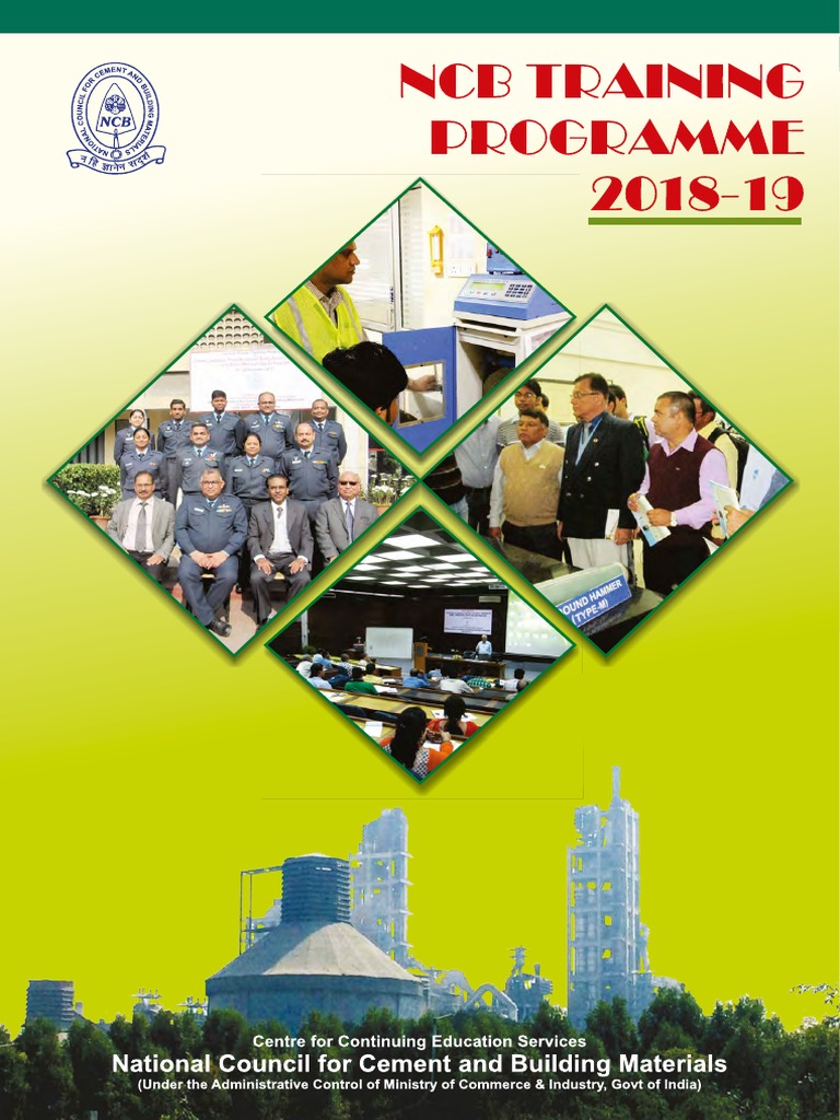 NCB Training Calendar 2018-19 | PDF | Concrete | Cement