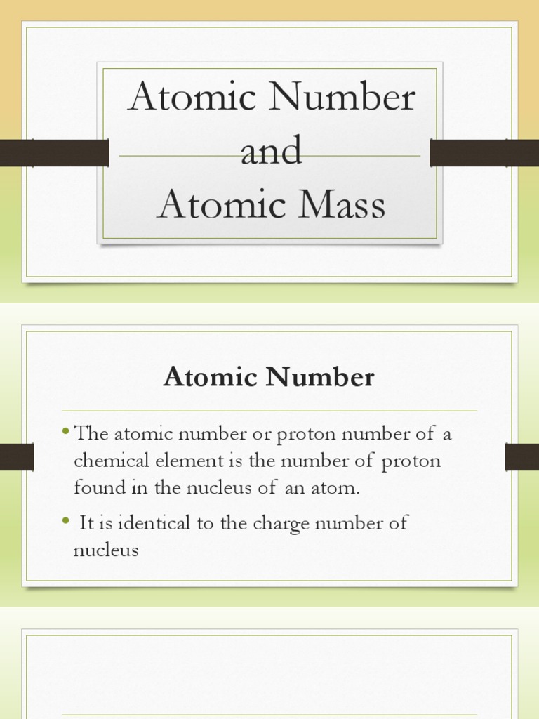 Understanding Atomic Number and Mass | PDF