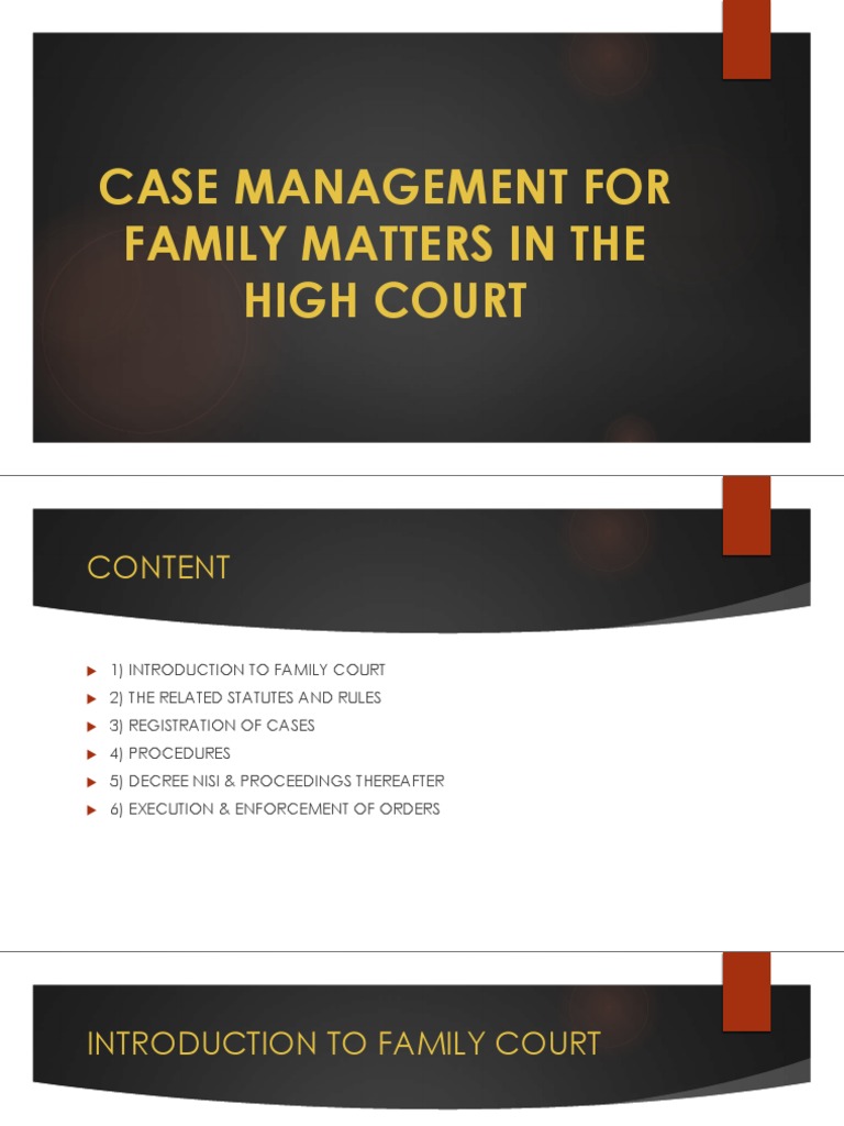 Case Management For Family Matters in The High Court | PDF | Family ...