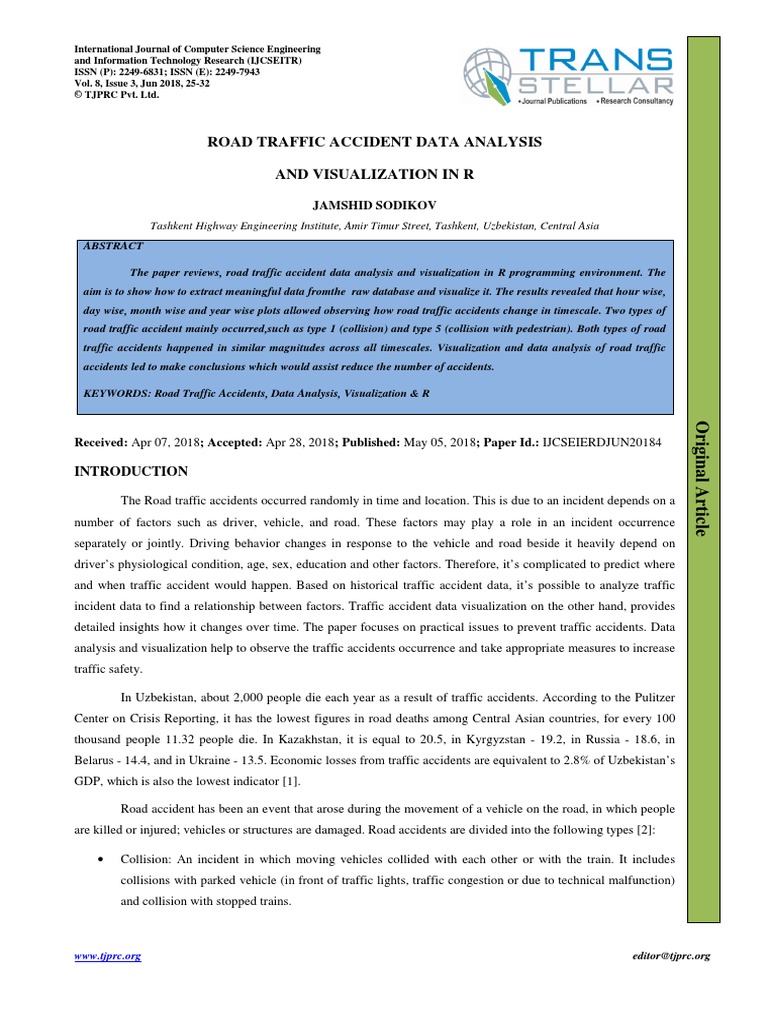 Road Traffic Accident Data Analysis and Visualization in R | PDF ...