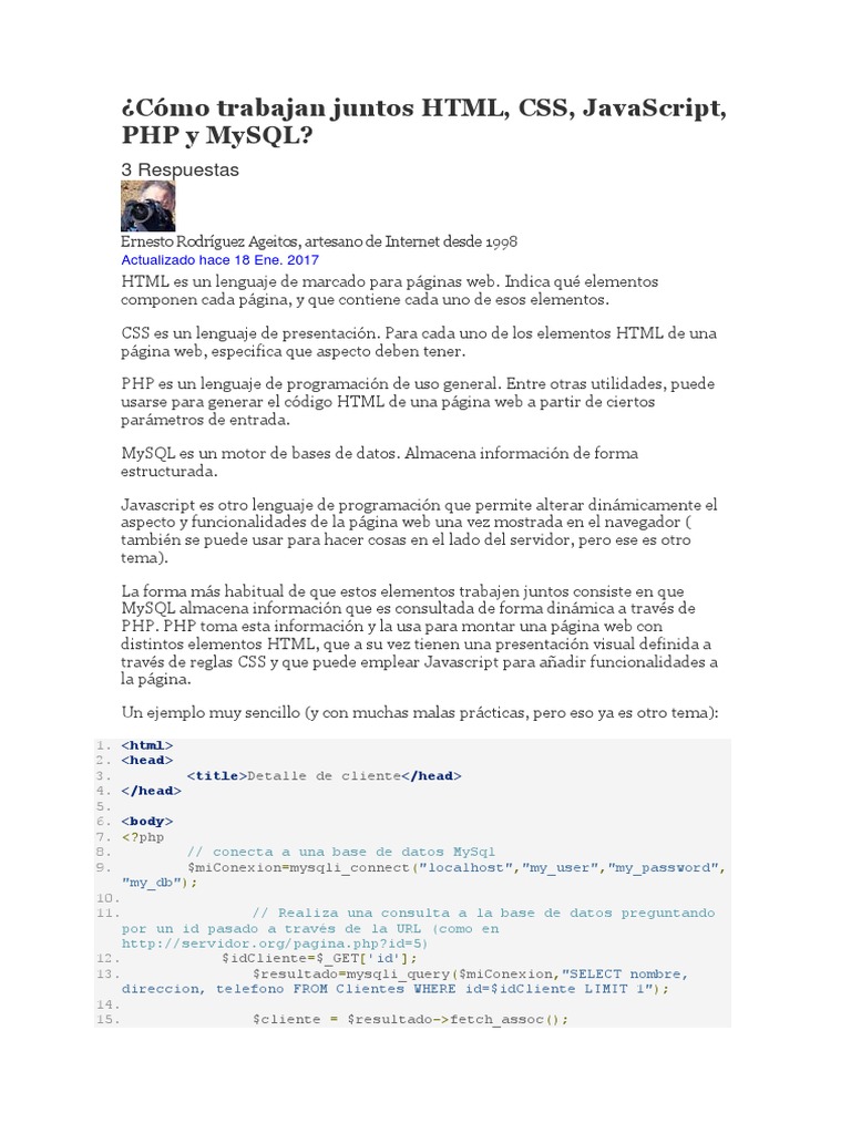 Cómo Trabajan Juntos HTML | PDF | Script Java | Servidor web
