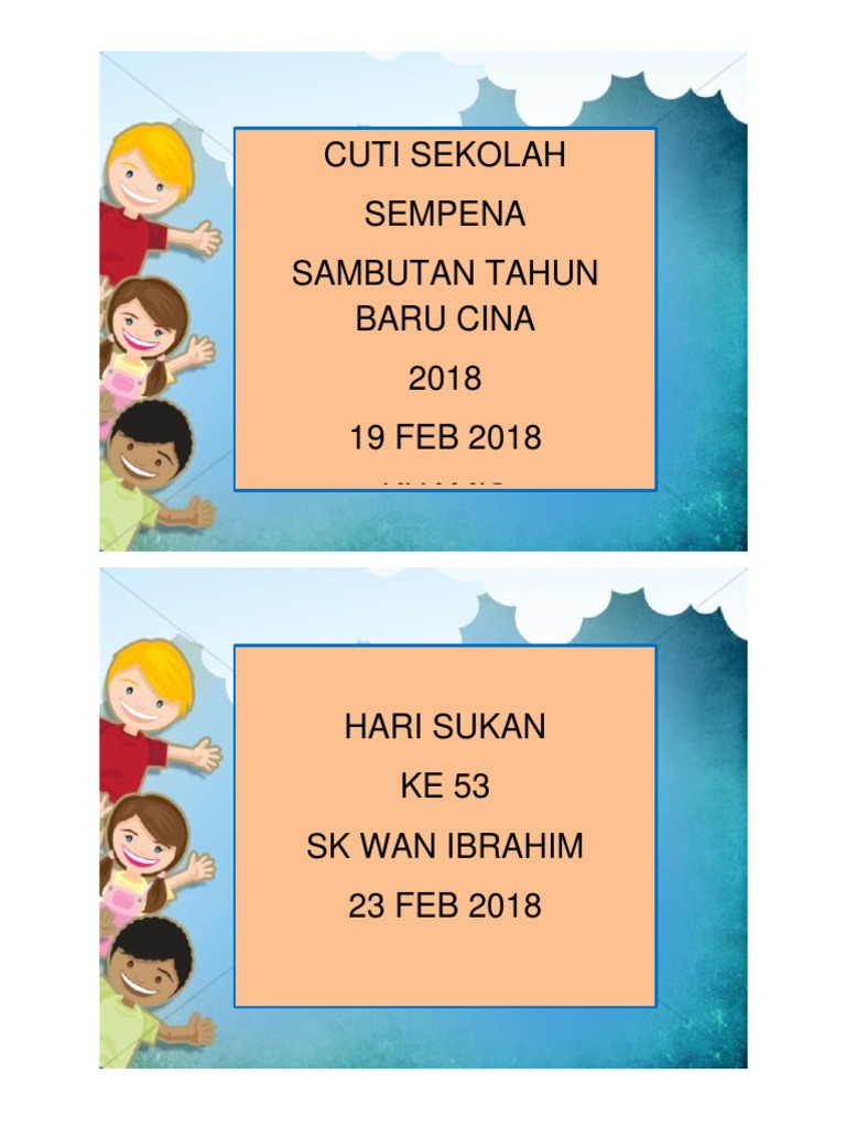 Label Cuti 2018 | PDF