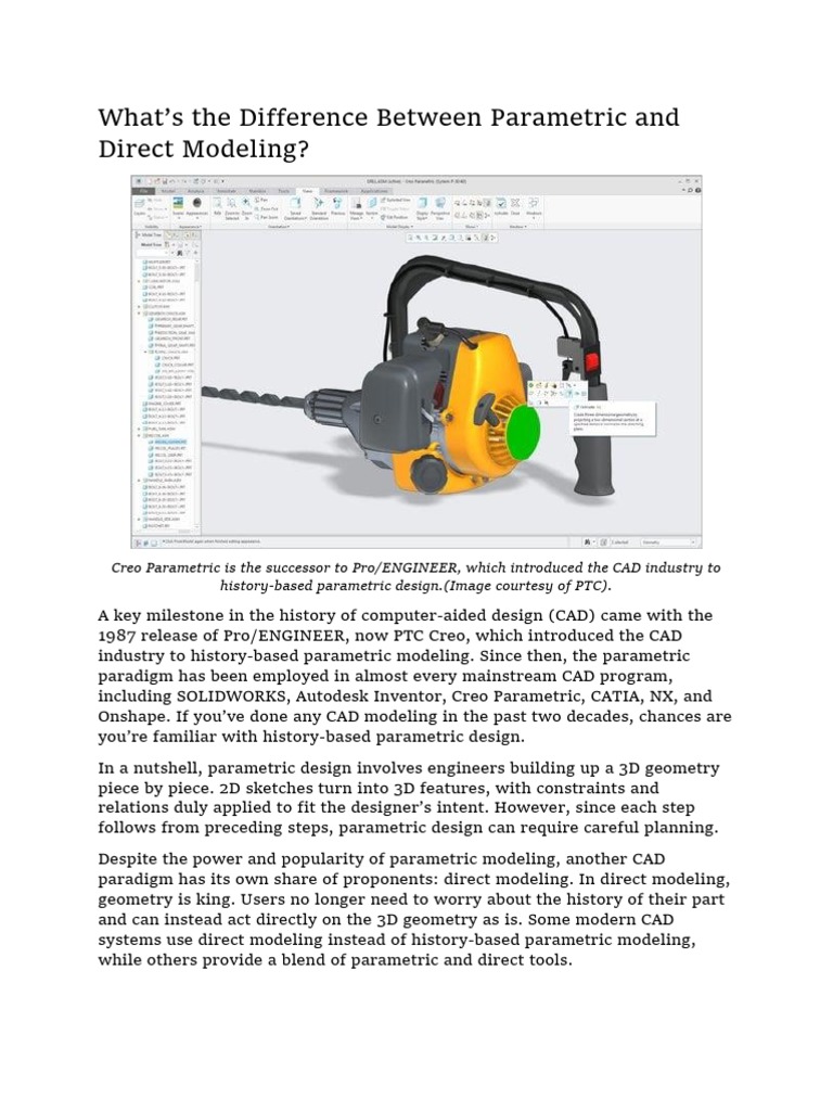 Parametric Vs Direct | PDF | Computer Aided Design | Technical Drawing