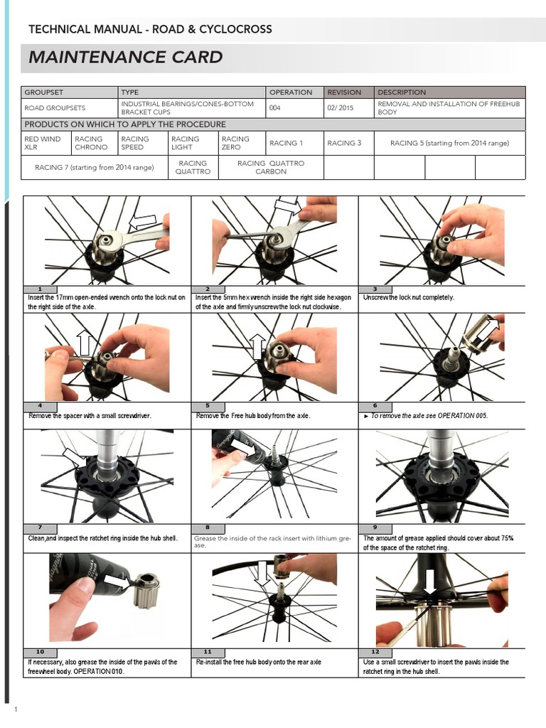 Removal and Installation of Freehub Body 2016 | PDF | Nut (Hardware ...