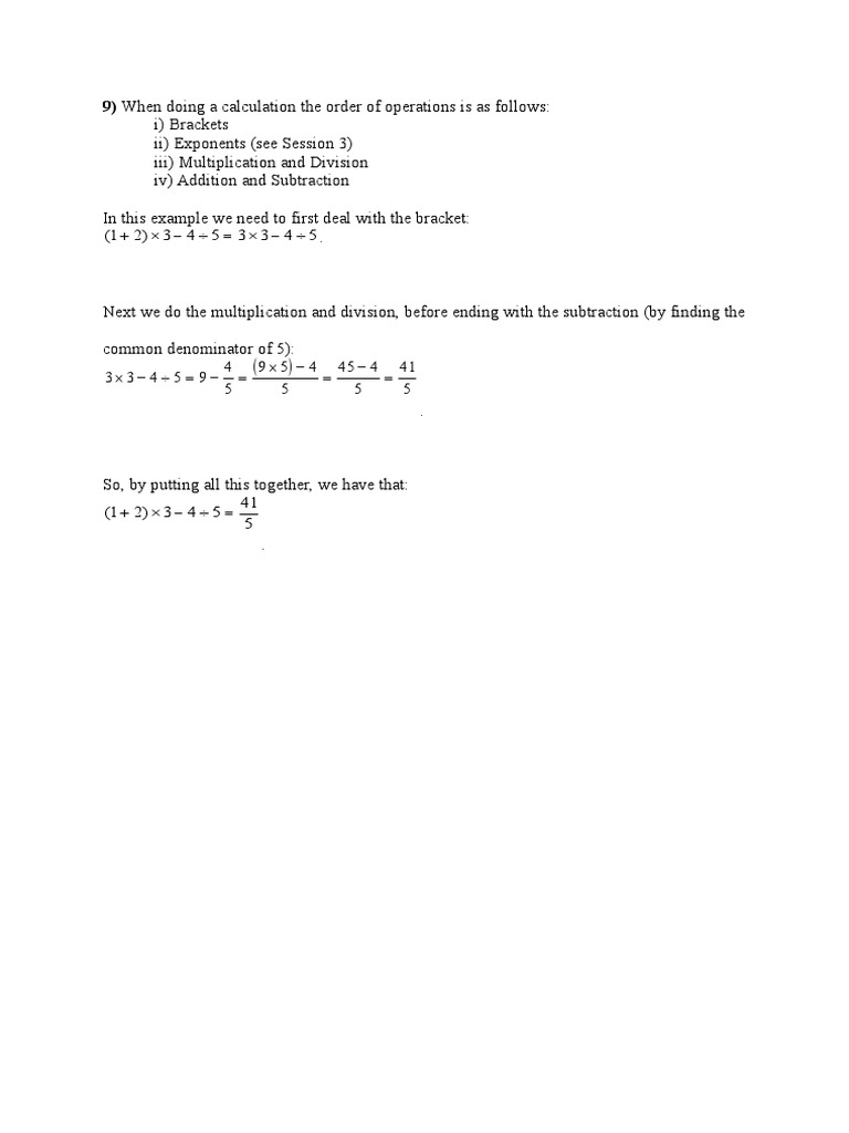 The Correct Order of Mathematical Operations: Following the Rules of ...