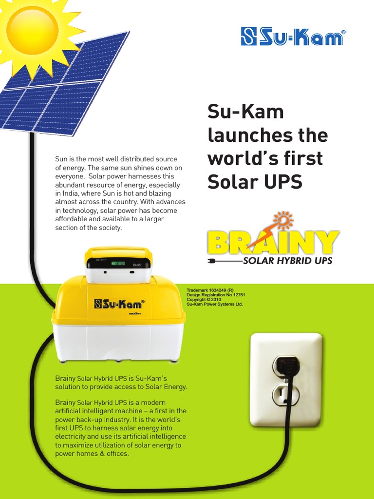 Solar Hybrid UPS Brainy 900 | PDF | Solar Power | Photovoltaic System