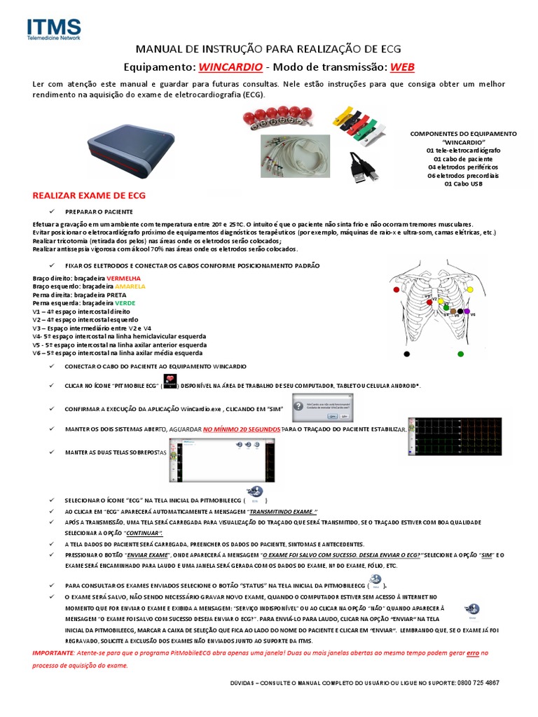 Manual Rápido - ECG Wincardio WEB | PDF | Eletrocardiografia | Janela ...
