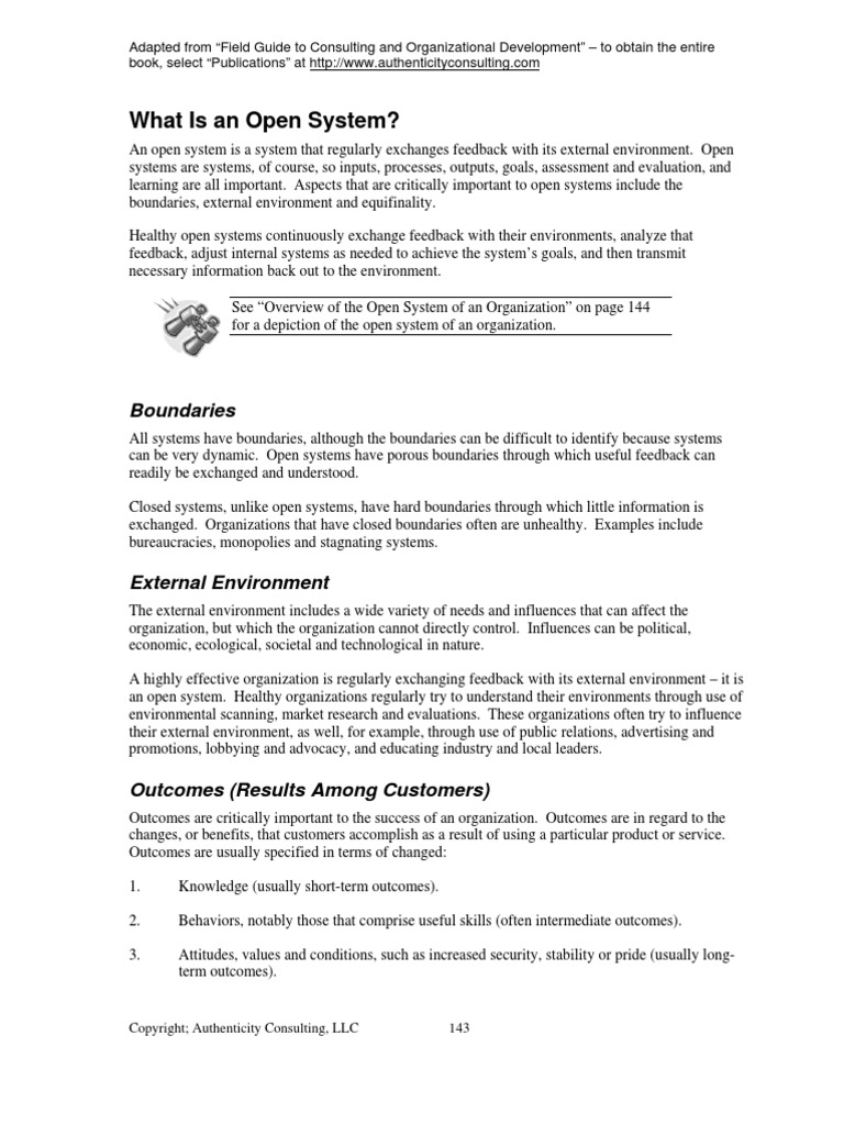 Open System | PDF | System | Organization Development