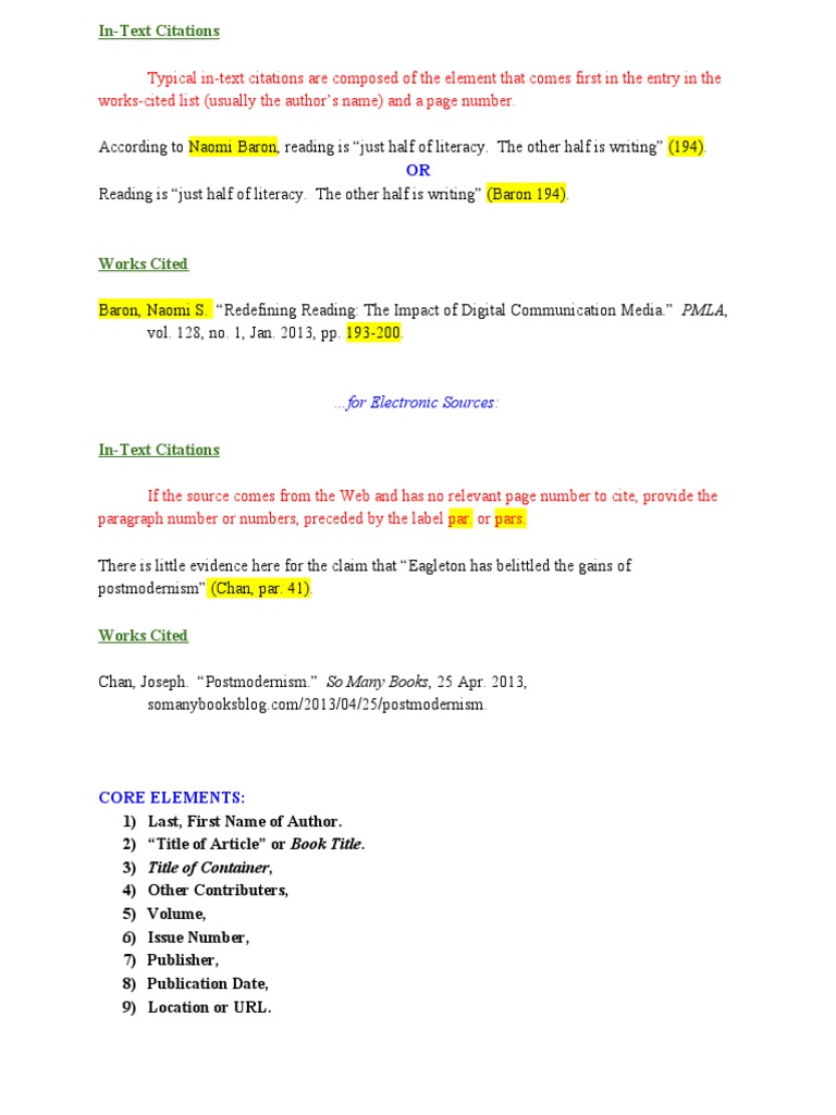 Mla Eighth Edition Pdf