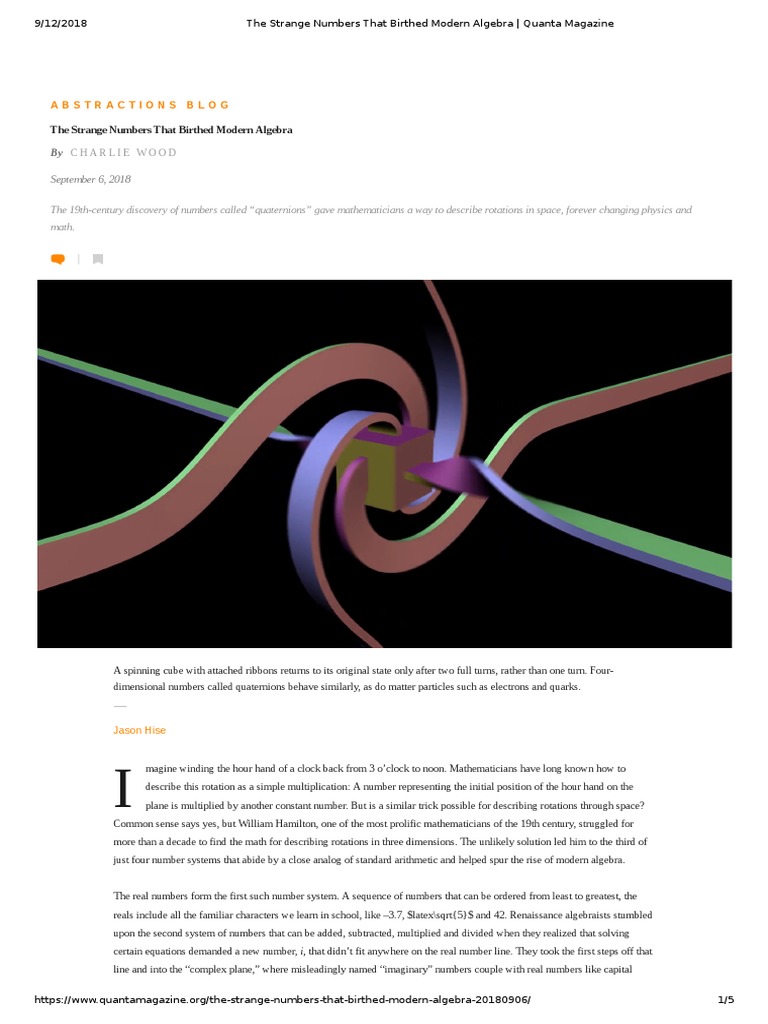 The Strange Numbers That Birthed Modern Algebra - Quanta Magazine | PDF ...