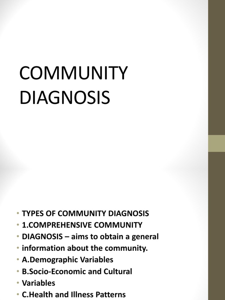 Community Diagnosis Pdf Data Medical Diagnosis