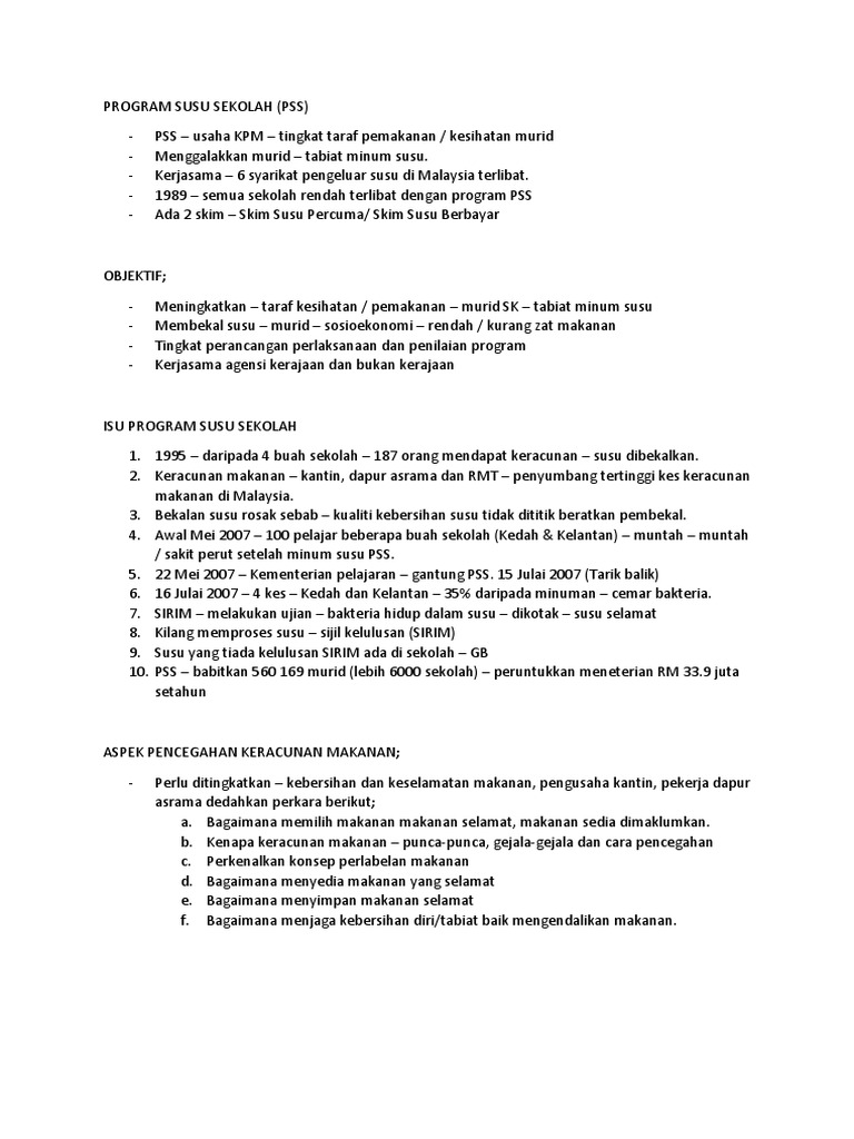 Program Susu Sekolah | PDF