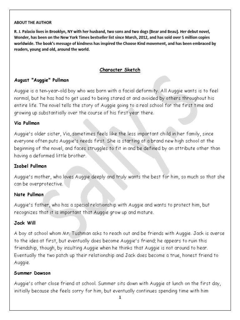 Wonder Character Sketch | PDF