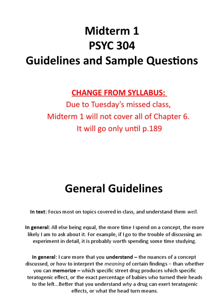 Midterm 1 PSYC 304 Guidelines and Sample Questions | PDF | Twin | Zygosity