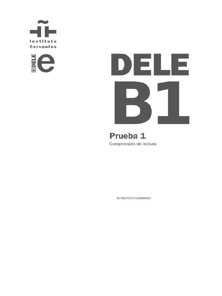 DELE B1 Reading Test | PDF
