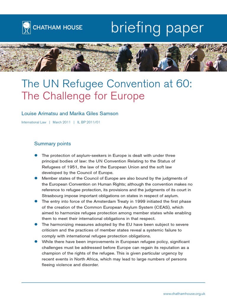 Briefing Paper: The UN Refugee Convention at 60 | PDF | Refugee ...