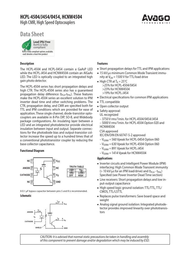 HCPL 4504 Analog | PDF | Insulator (Electricity) | Printed Circuit Board