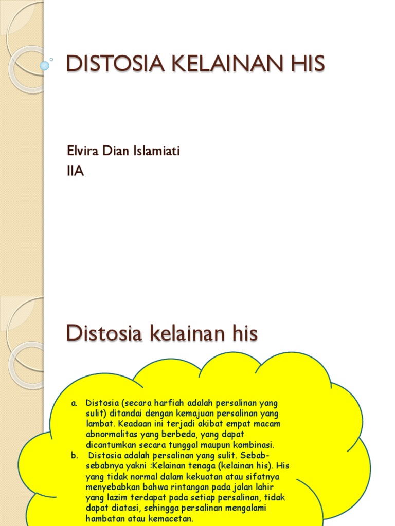 Distosia Kelainan His | PDF | Animal Anatomy | Reproduction