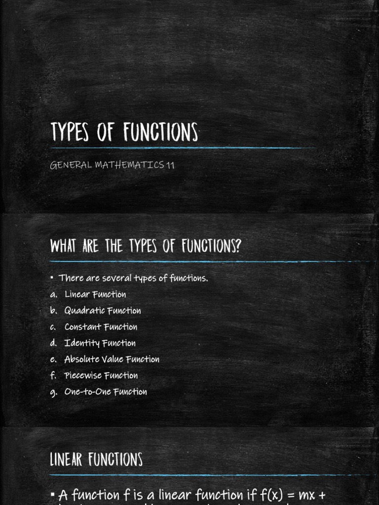 Grade 11 Types of Functions PDF | PDF | Quadratic Equation | Function ...