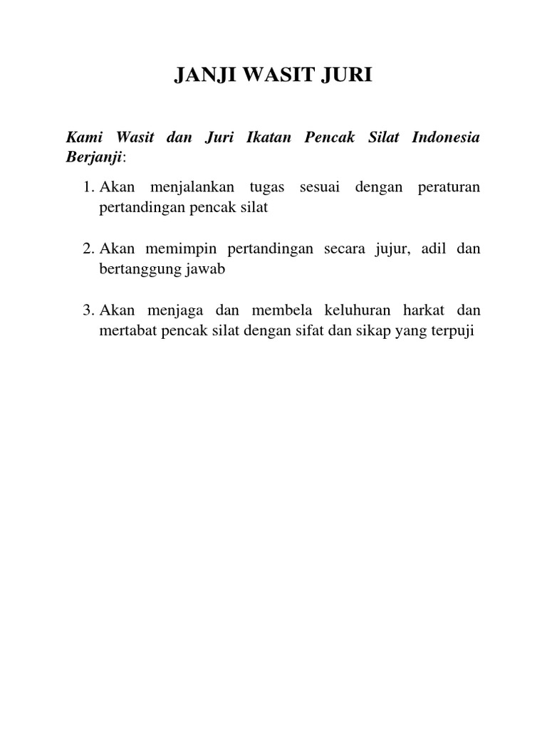 Janji Wasit Juri | PDF | Memasak, Makanan, & Anggur