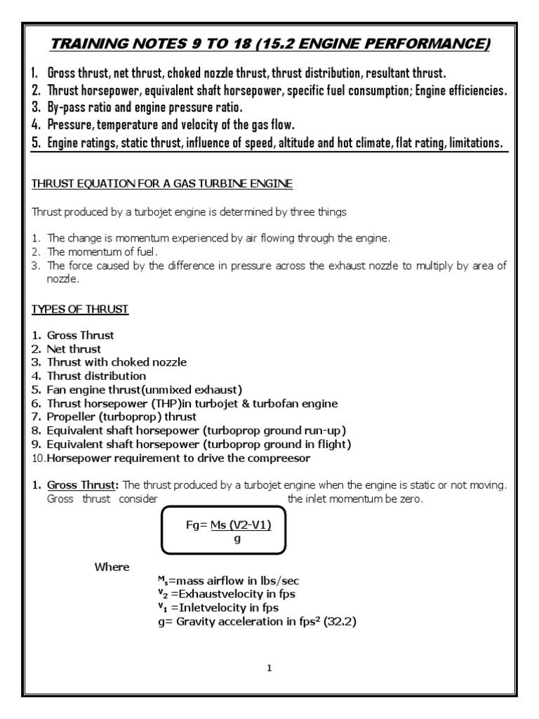 15.2 Engine Performance | PDF | Jet Engine | Thrust