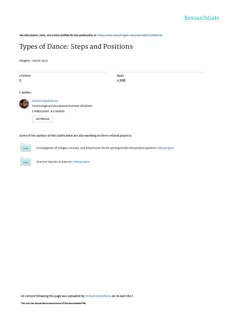 Types of Dance Steps and Positions | PDF | Dances | Ballet
