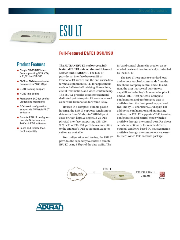 Conversor Modem Adtran Esu - LT - Data - Sheet | PDF ...
