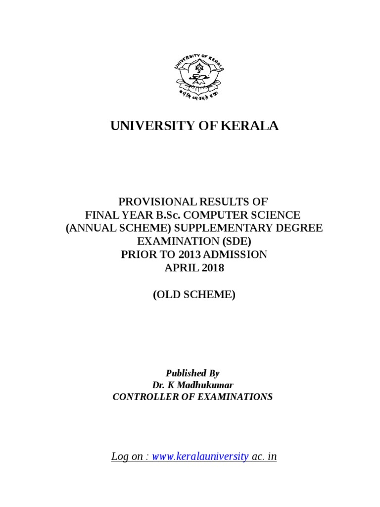 University of Kerala | PDF | Vocational Education | Qualifications