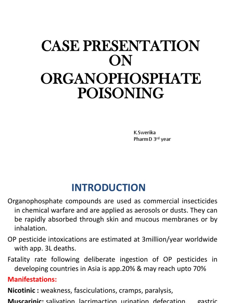 Organophosphate Poisoning Case Study | PDF | Clinical Medicine ...