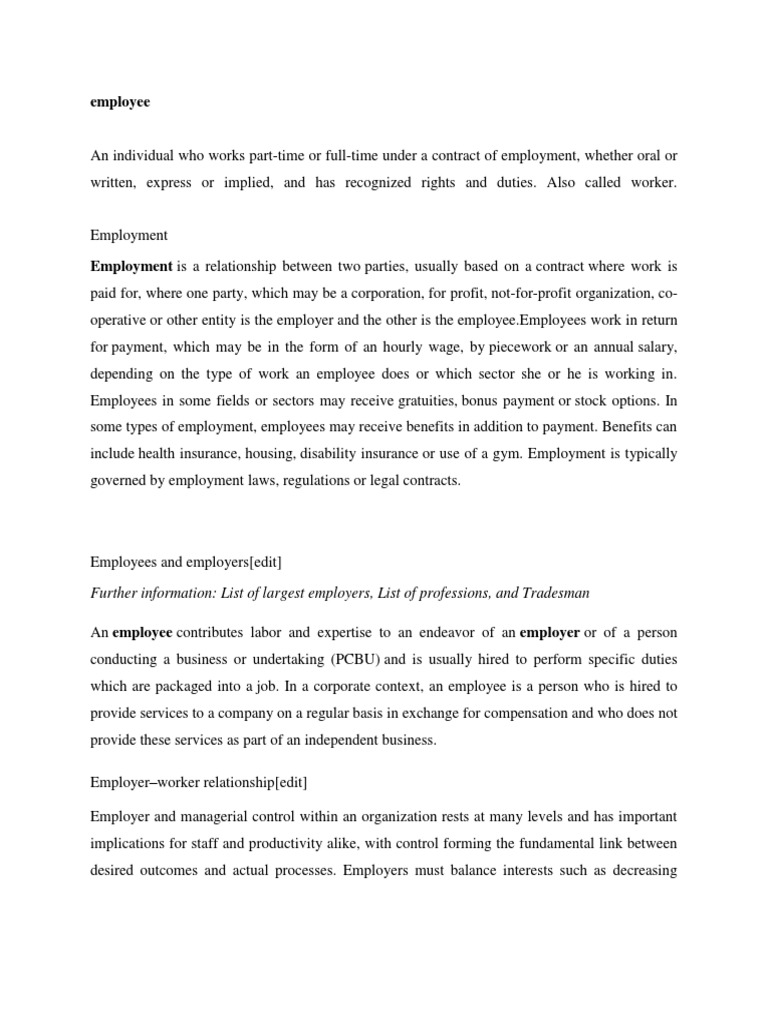 Employee: Further Information: List of Largest Employers, List of ...