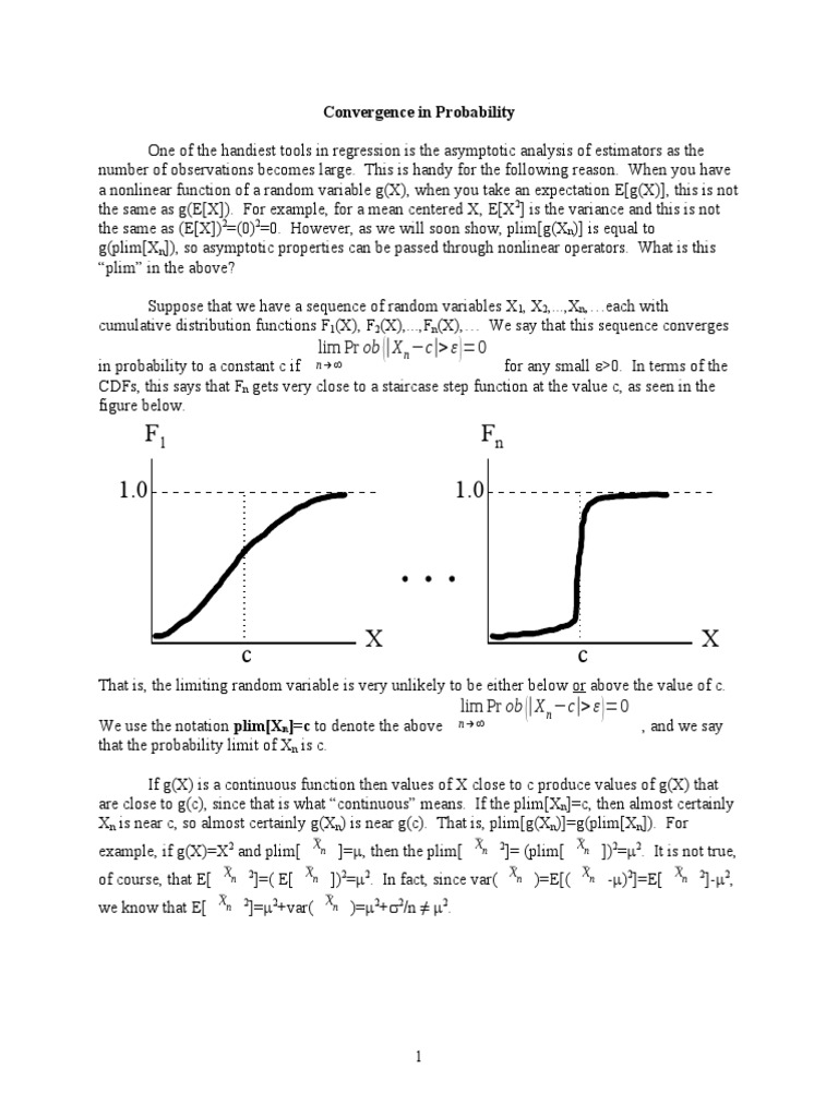 Lim PR Ob - 0: Convergence in Probability | PDF | Random Variable ...